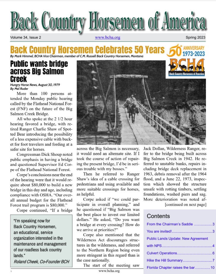 Newsletter | Back Country Horsemen of America