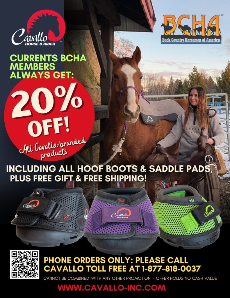 BCHW 20% off Ongoing poster for BCHA website | Back Country Horsemen of ...